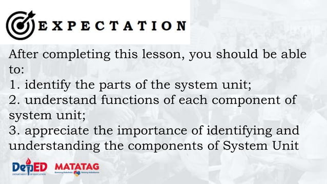 Q1 - lesson-3 - PARTS OF THE SYSTEM UNIT AND THEIR FUNCTIONS.pptx ...
