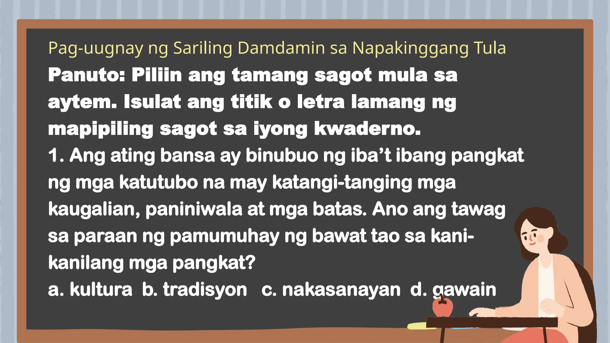 Q1-LESSON 7_Tula_Pre-test.pptxvsdrgtruj76iy | PPTX
