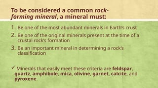The Earth’s Minerals: Rock-forming Minerals | PPTX