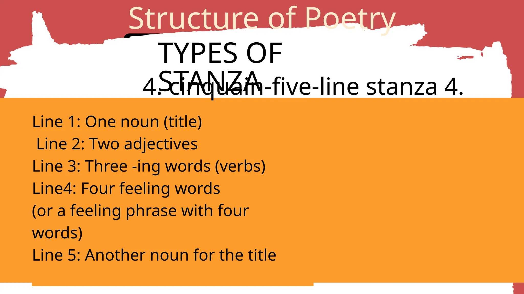 Structure of Poetry and Different Types of Stanza | PPTX