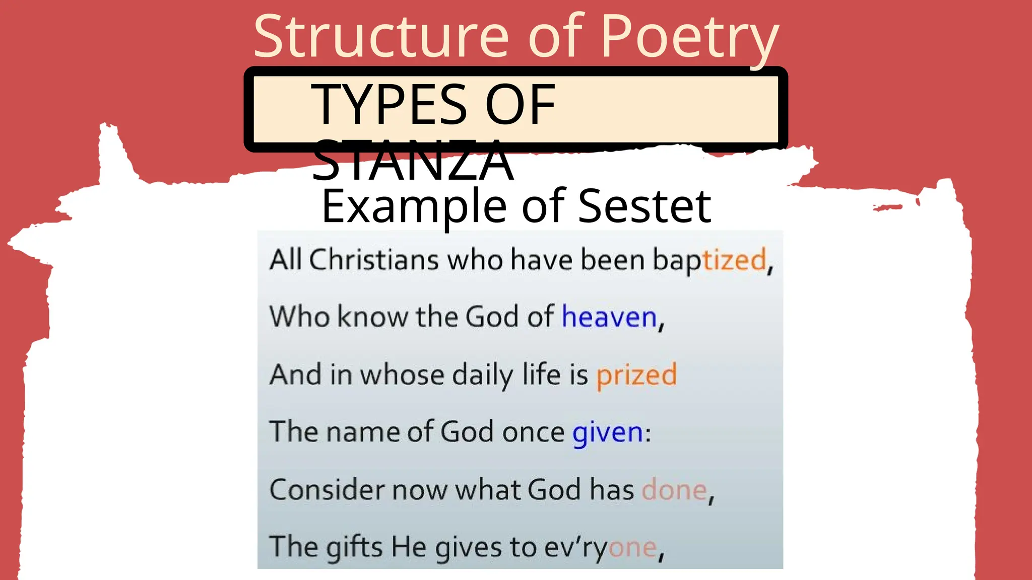 Structure of Poetry and Different Types of Stanza | PPTX