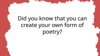 Structure of Poetry and Different Types of Stanza | PPTX | Poetry | Books and Literature