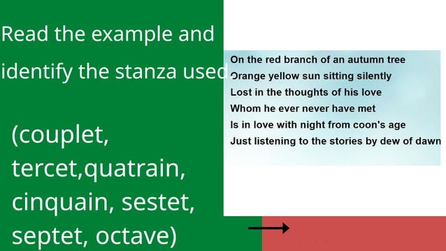 Structure of Poetry and Different Types of Stanza | PPTX | Poetry ...
