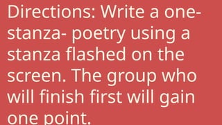 Structure of Poetry and Different Types of Stanza | PPTX | Poetry ...