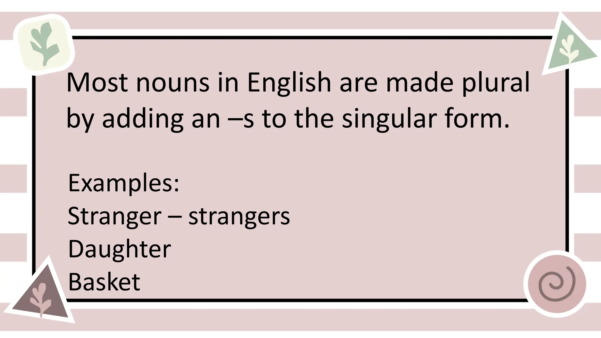 PLURAL FORMS OF REGULAR NOUNS POWER POINT PRESENTATION | PPTX