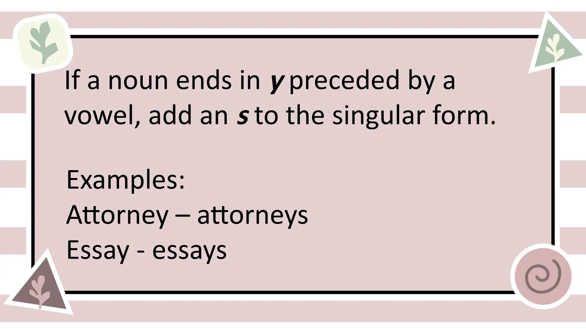 PLURAL FORMS OF REGULAR NOUNS POWER POINT PRESENTATION | PPTX