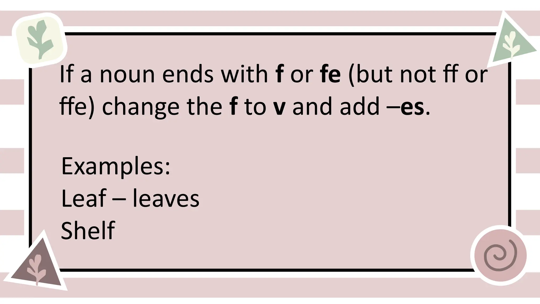 PLURAL FORMS OF REGULAR NOUNS POWER POINT PRESENTATION | PPTX