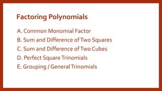 Q1-W1-Factoring Polynomials.pptx | Programming Languages | Computing