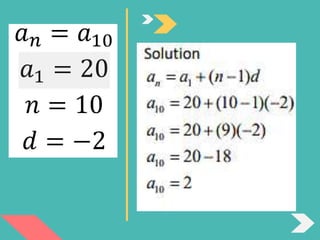 illustrating and finding the nth term of arithmetic sequence | PPTX
