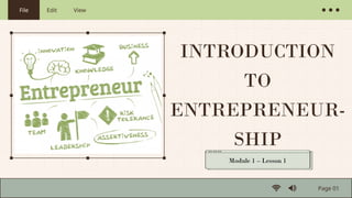 Introduction to Entrepreneurship Q1-ENTREP | PPTX