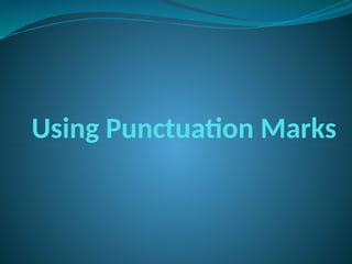 punctuation marks power point presentation | PPTX