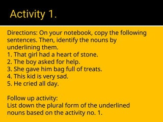 Singular and Plural Nouns power point presentation | PPT