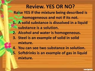 Liquid Mixtures Examples