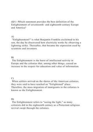 (Q1) -Which statement provides the best definition of the Enligh.docx ...