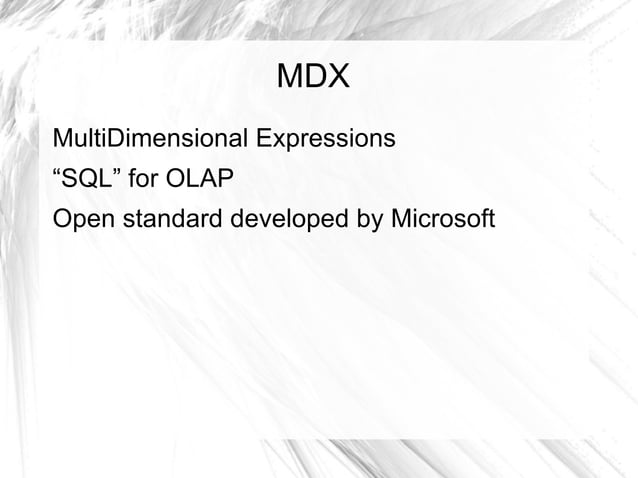 Mondrian and OLAP Overview | ODP
