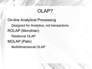 Mondrian and OLAP Overview | ODP