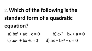 First Quarter Quiz 1 on Quadratic Equation.pptx
