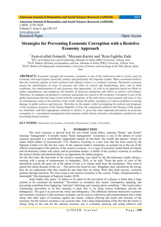 Strategies for Preventing Economic Corruption with a Resistive Economy ...