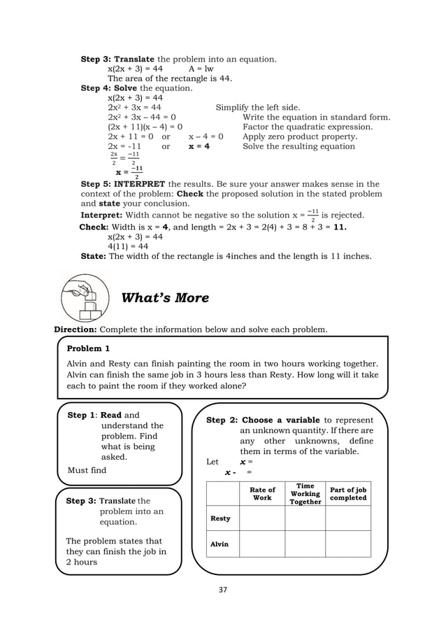 Q1 A-D-M Grade 9 - Mathematics week 1-4 | PDF | Physics | Science