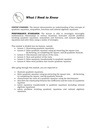 Q1 A-D-M Grade 9 - Mathematics week 1-4 | PDF