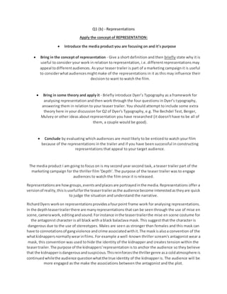 Q1 (b) Representation | DOCX | Documentary | Genres