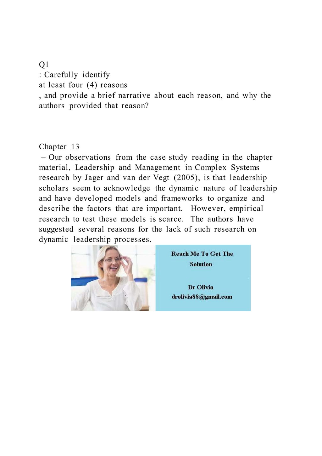 Q1 Carefully identify at least four (4) reasons, and provid | PDF ...