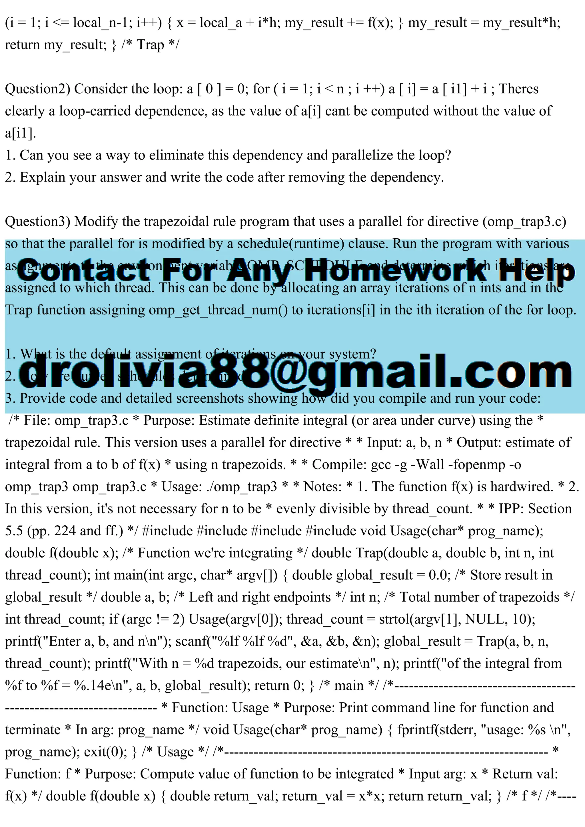 Q1 Consider the below omp_trap1.c implantation, modify the code so t.pdf