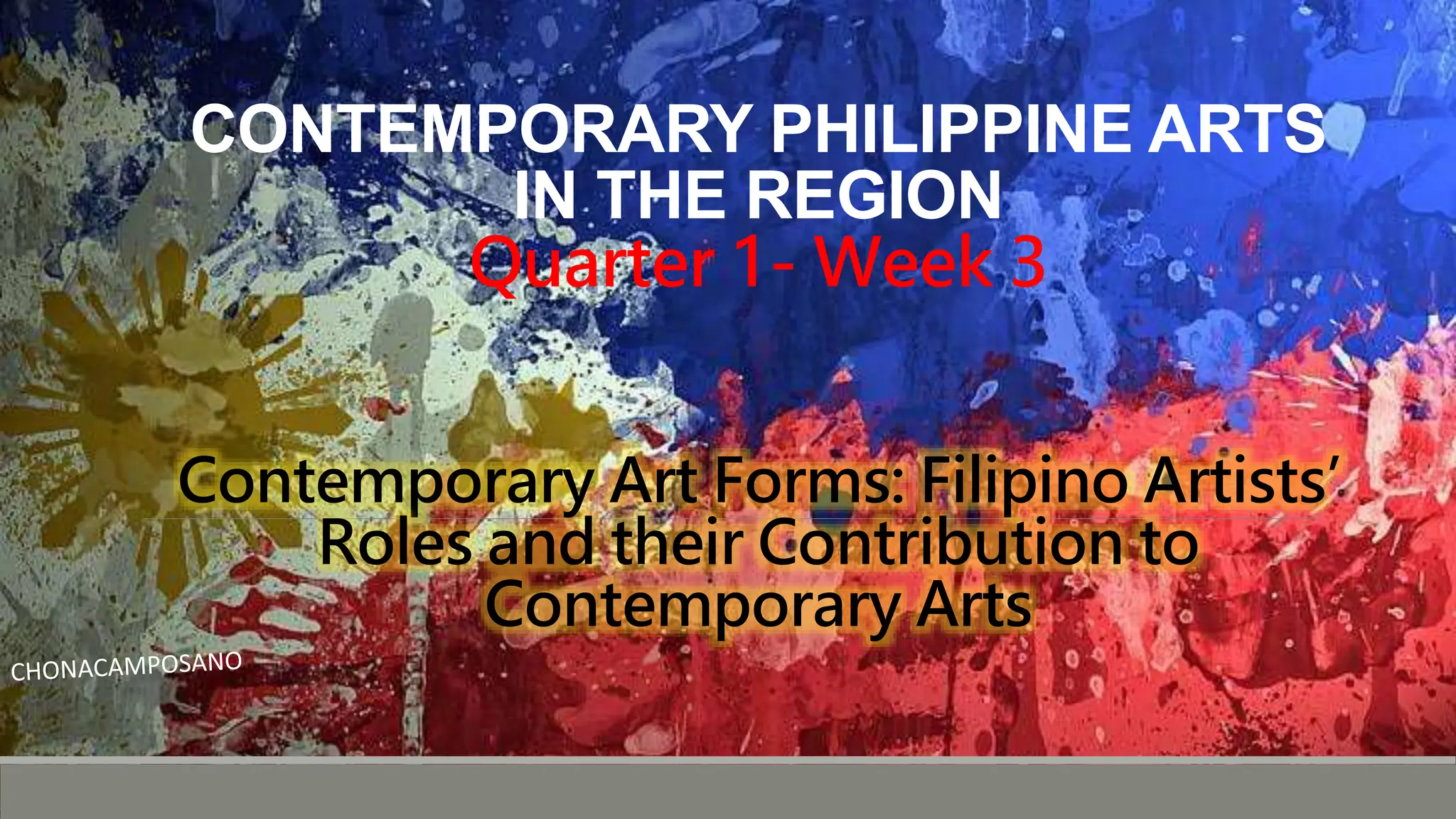 Q1 Contemporary Art Forms Filipino Artists’ Roles and their ...