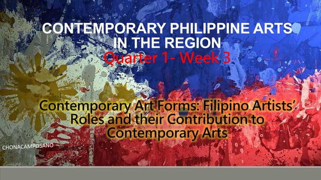 Q1 Contemporary Art Forms Filipino Artists’ Roles and their ...