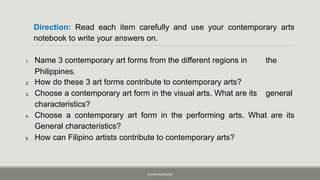Q1 Contemporary Art Forms Filipino Artists’ Roles and their ...