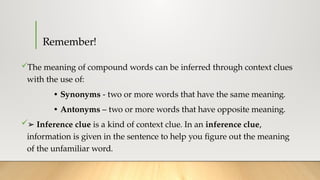 Q1 eng WEEK 3 Inferring the meaning of compound word using context ...