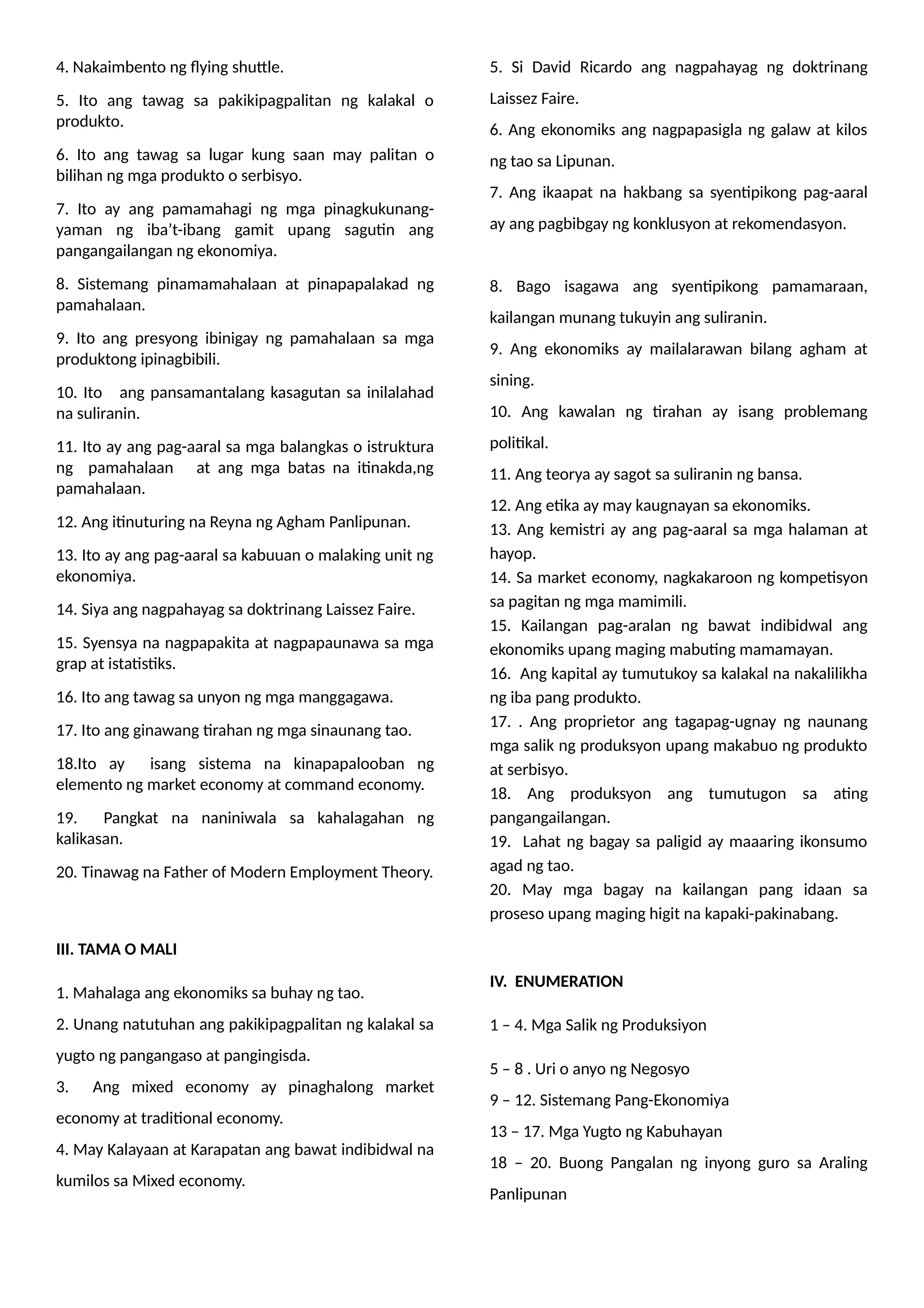 First Quarter Examination in Aralin.docx