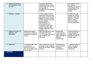 Q1 grade 7 music dll week 1 | DOCX | Musicals | Genres