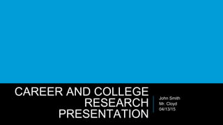 Career_and_College_Research_Project_Example.pptx | Undergraduate ...
