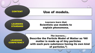 Describing the particle nature of matter by Teacher Julie | PPTX