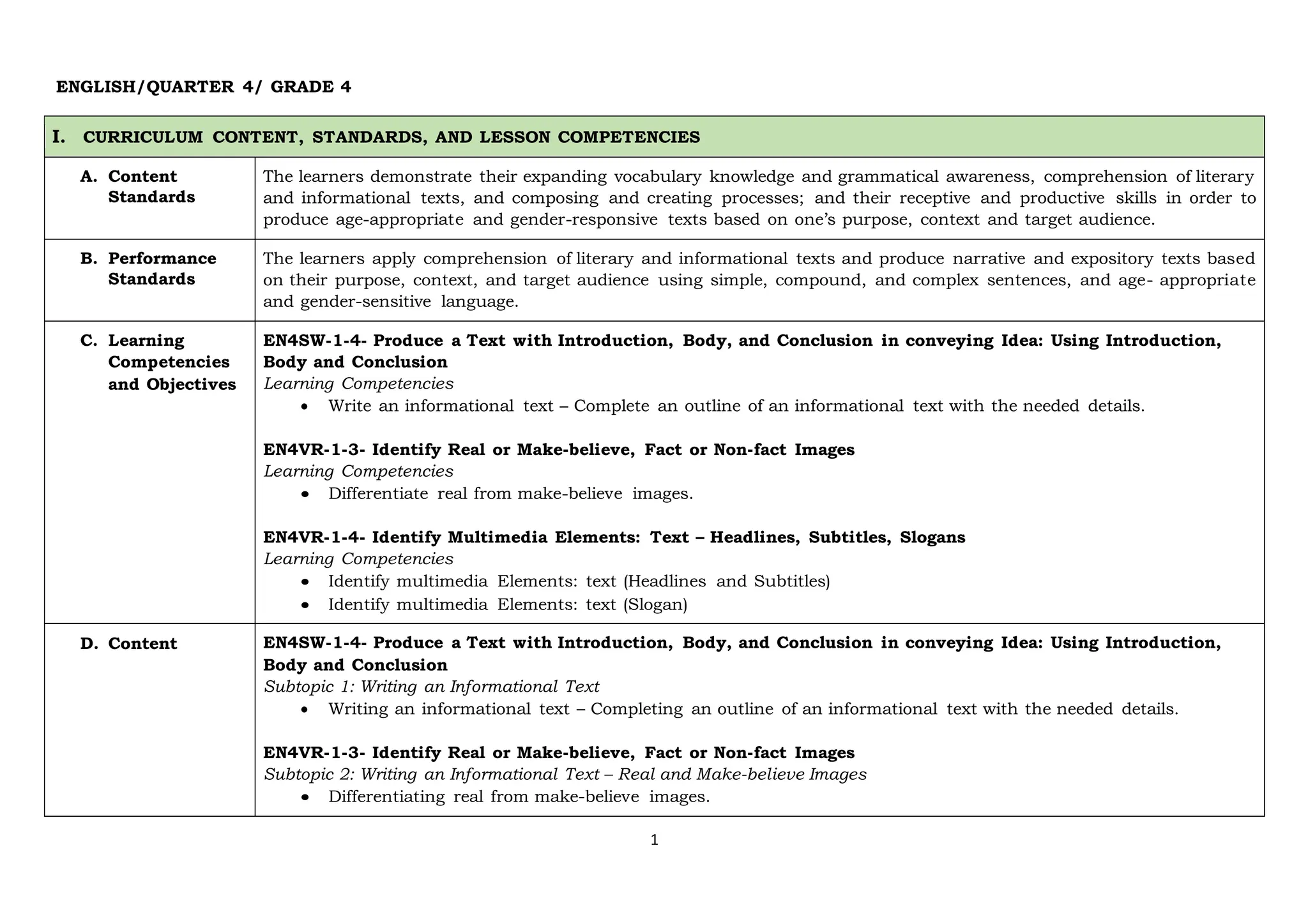 Q1_LE_English 4_Lesson 8_Week 8 is the lesson that the learners should ...