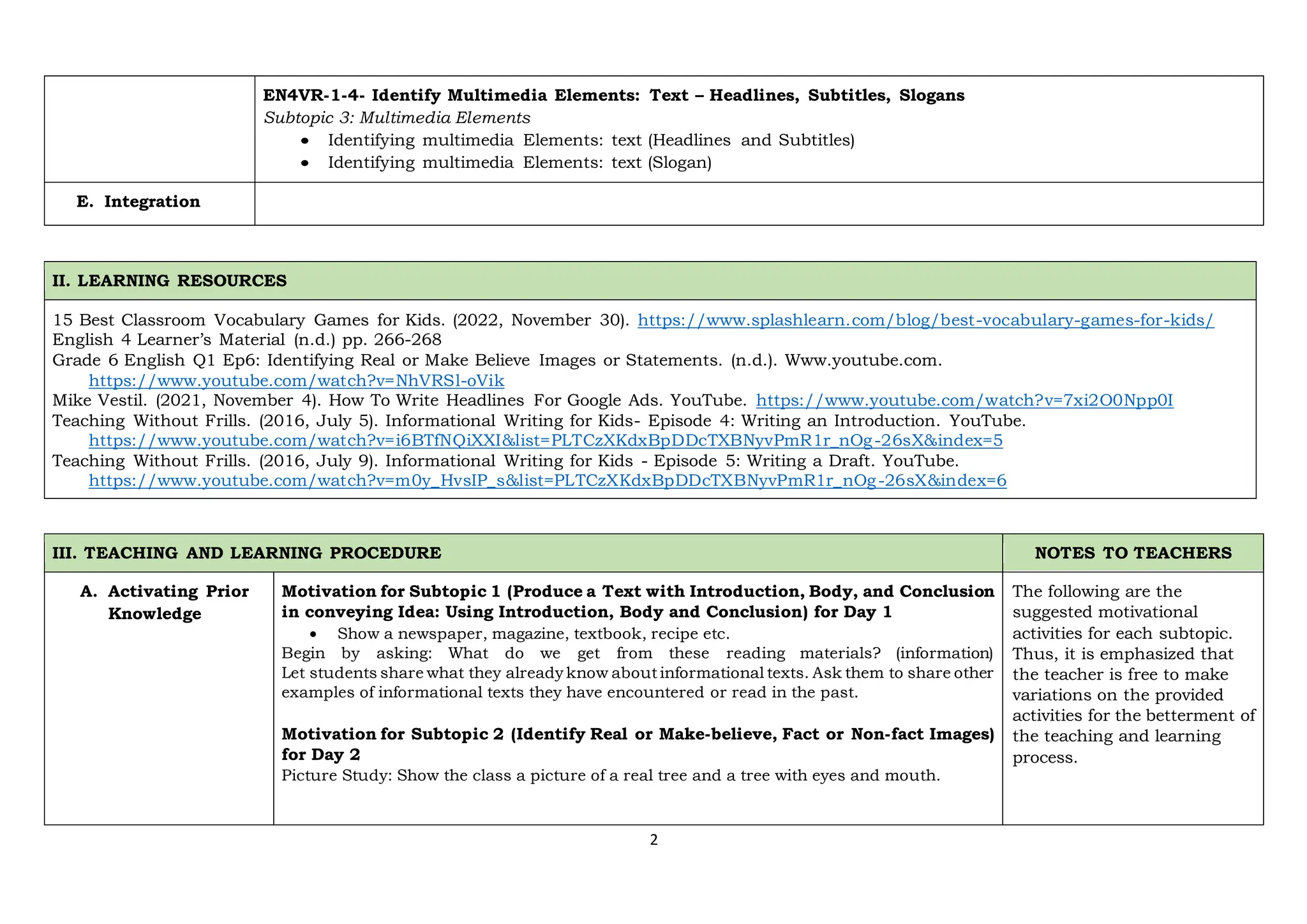 Q1_LE_English 4_Lesson 8_Week 8 is the lesson that the learners should ...