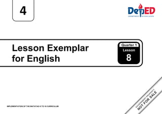 Q1_LE_English 4_Lesson 8_Week 8 is the lesson that the learners should ...