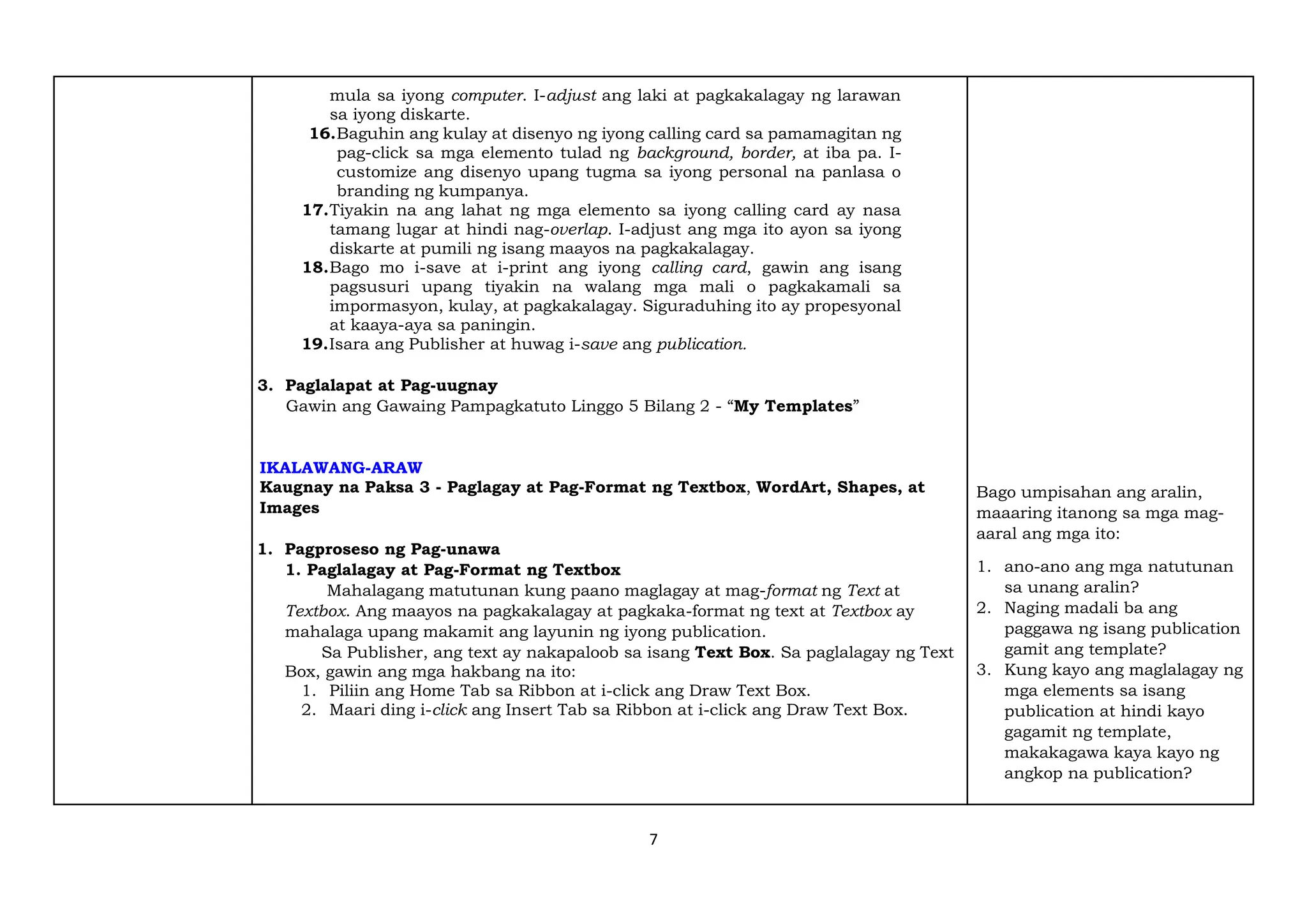 Q1_LE_EPP 4_Lesson 5_Week 5.pdf for english | PDF