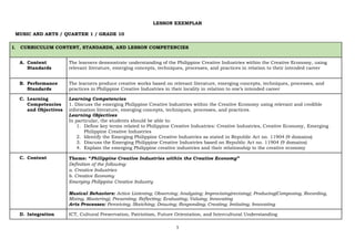 Pilot Implementation of the MATATAG K to 10 Curriculum: Music and Arts ...