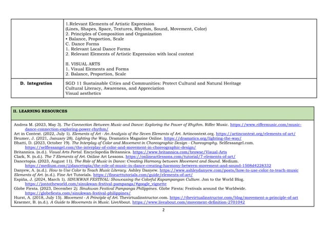 Q1_LE_Music and Arts 4_Lesson 1_Week 1-2.pdf | Music | Entertainment