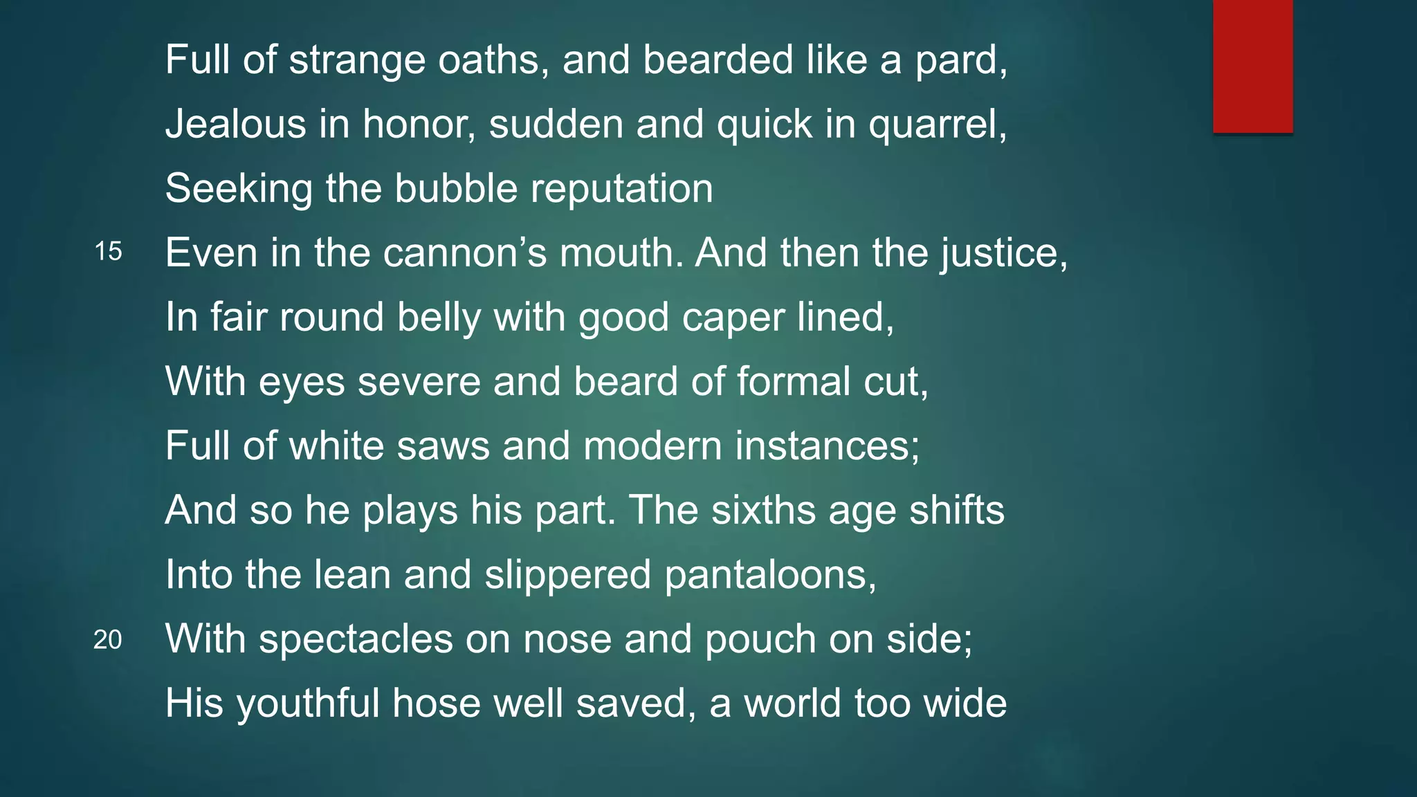 The Seven Ages of Man | PPTX