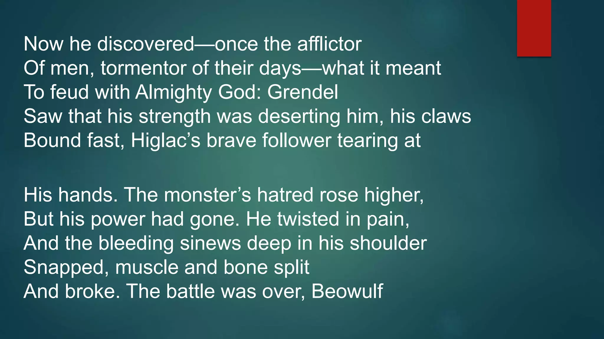 Beowulf: The Battle with Grendel | PPTX