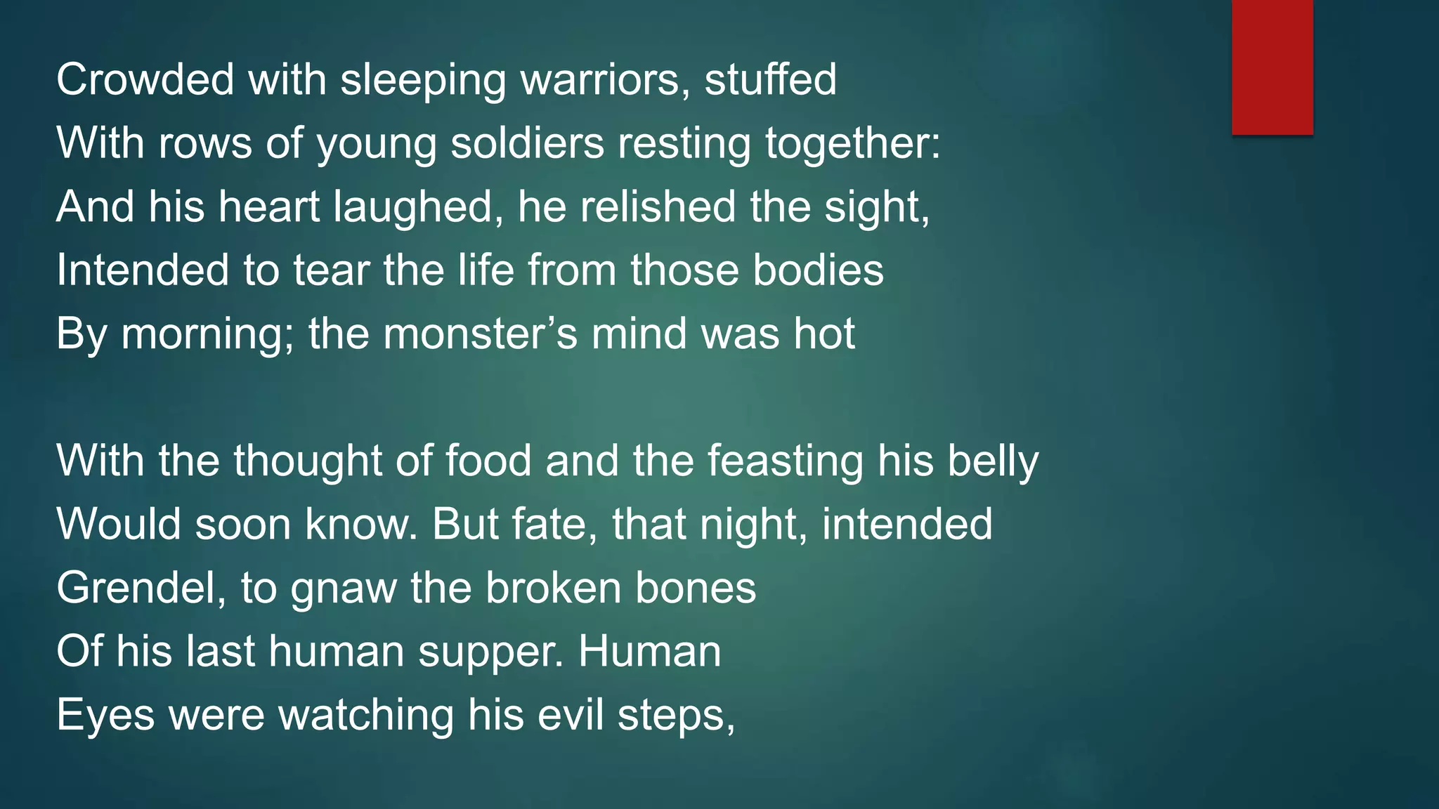 Beowulf: The Battle with Grendel | PPTX