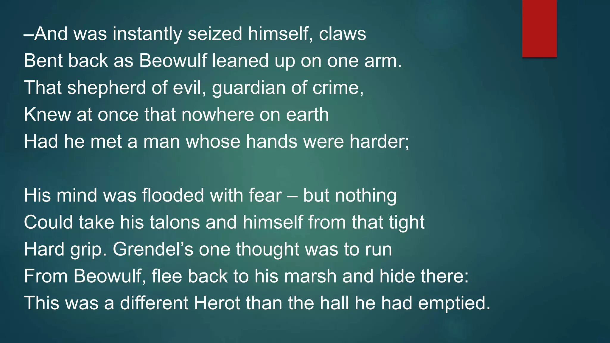 Beowulf - The Battle with Grendel | PPTX
