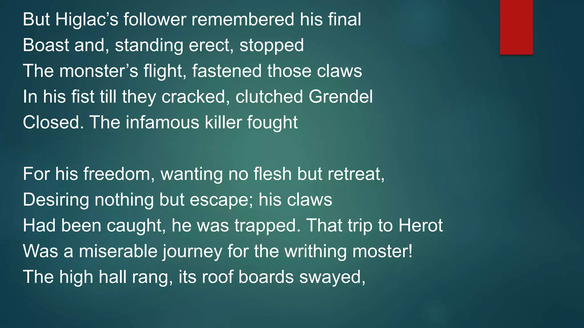 Beowulf - The Battle with Grendel | PPTX