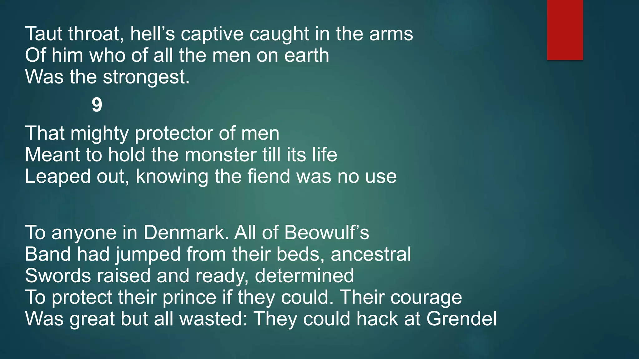 Beowulf - The Battle with Grendel | PPTX