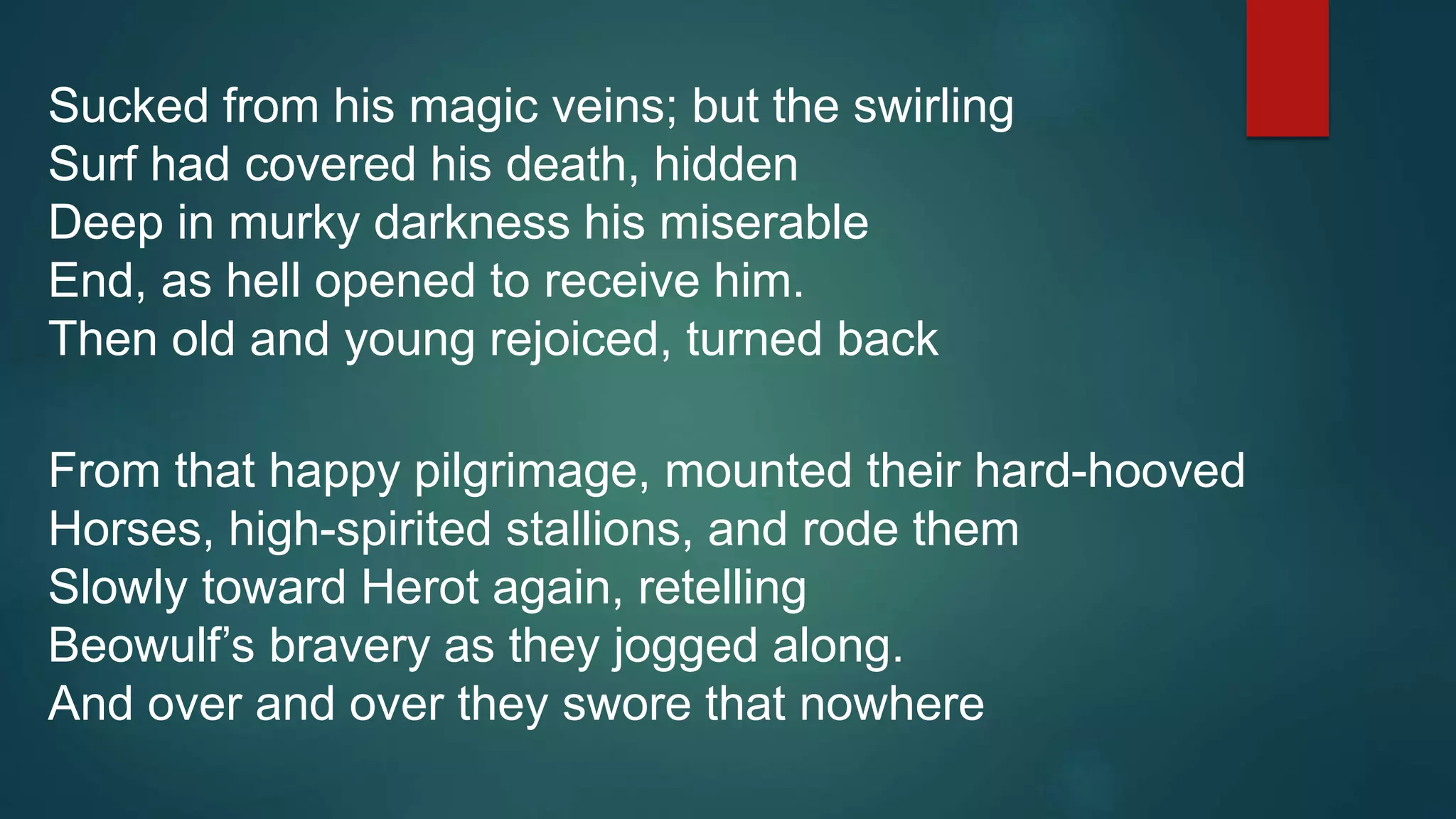 Beowulf - The Battle with Grendel | PPTX