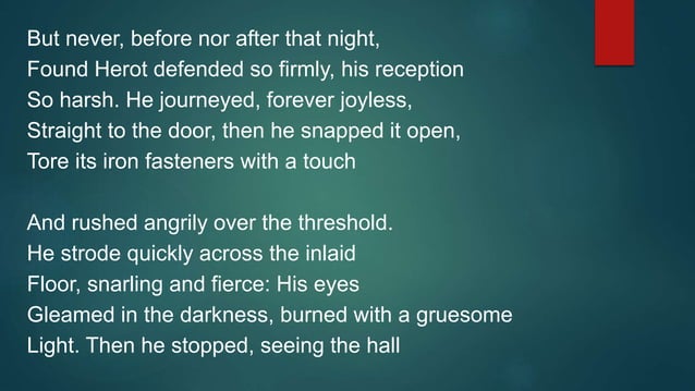 Beowulf - The Battle with Grendel | PPTX