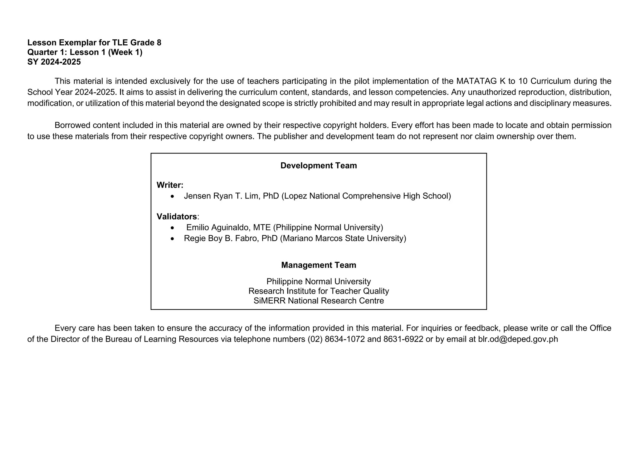TLE 8 QUARTER 1 MODULE WEEK 1 MATATAG CURRICULUM | PDF